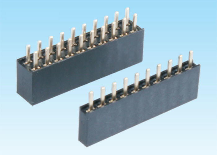 Dual Row DIP Female Pin Connector , Female Power Connector 2.0mm Pitch