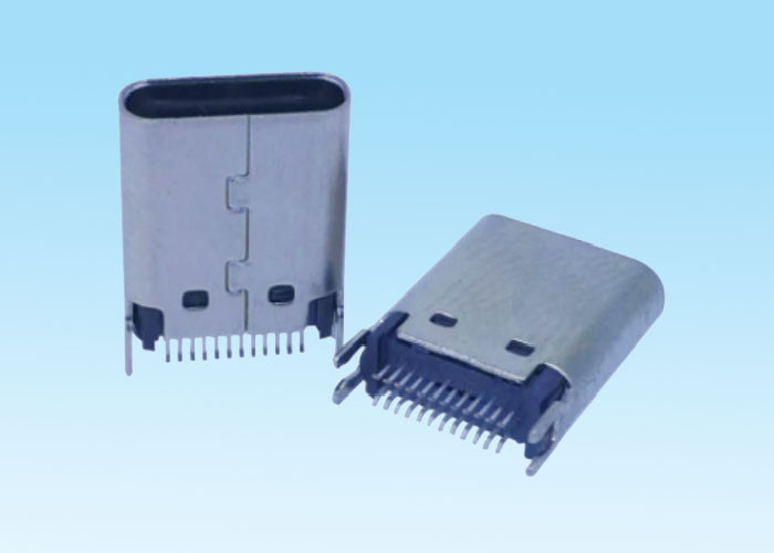 DIP And SMT Type USB 3.1 C Connector , Micro USB Female Connector ...