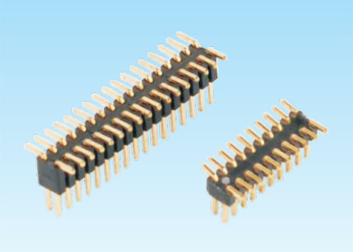 Dual Row Right Angle Header Connector , PCB Pin Connector 3.0 AMP ...