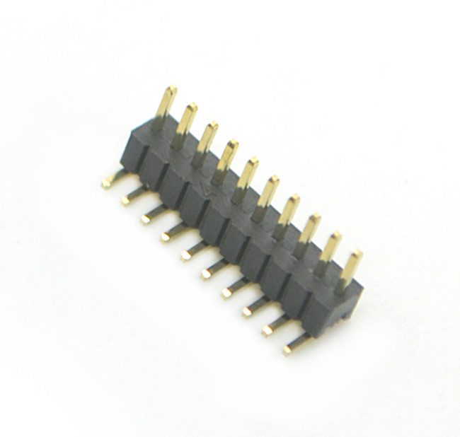 1.27mm Pin Header Connector Dalee single row 90°DIP 10 PIN black ROHS